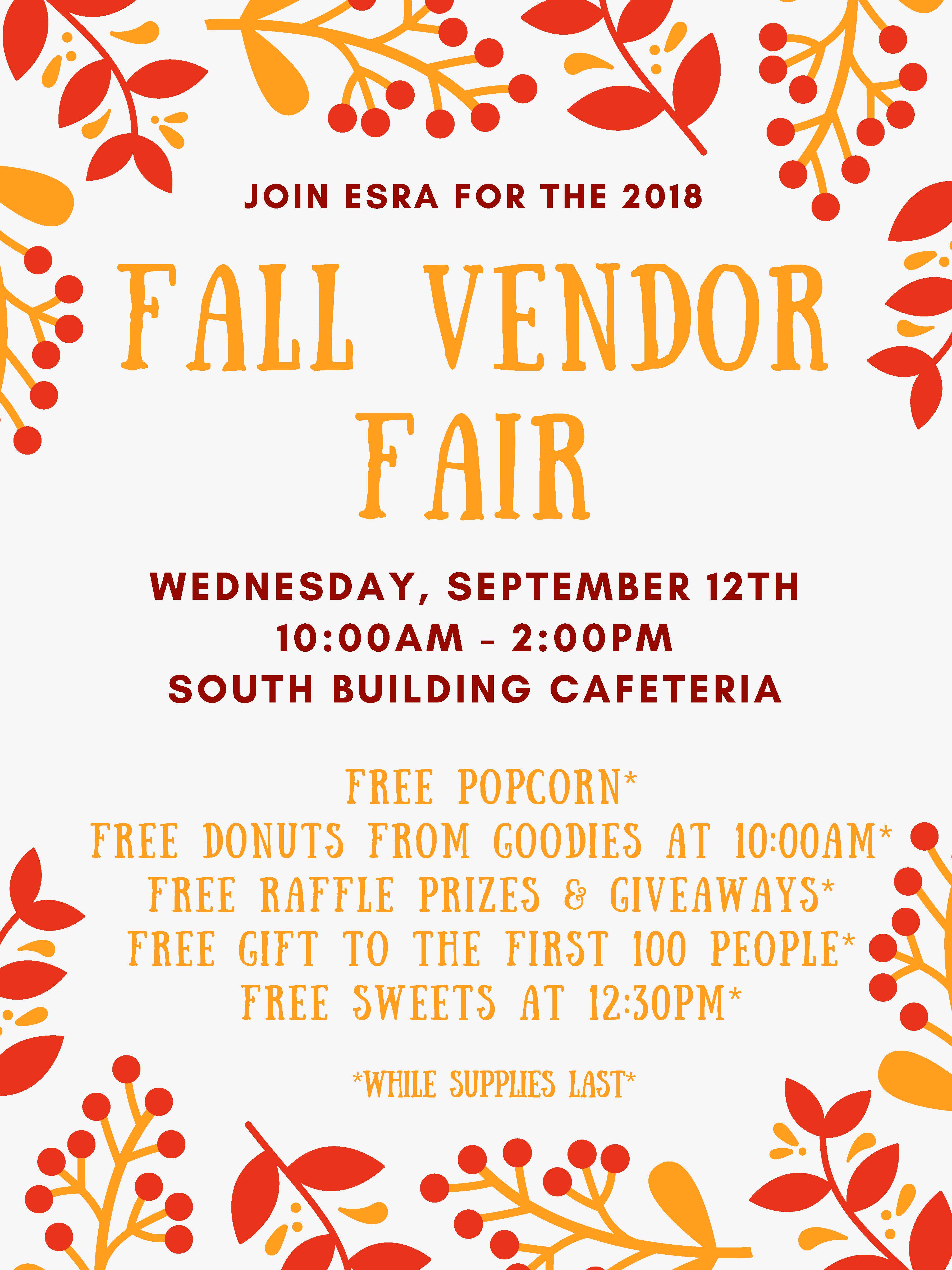 2018 Fall Vendor Fair Flyer USDA Employee Services Recreation 