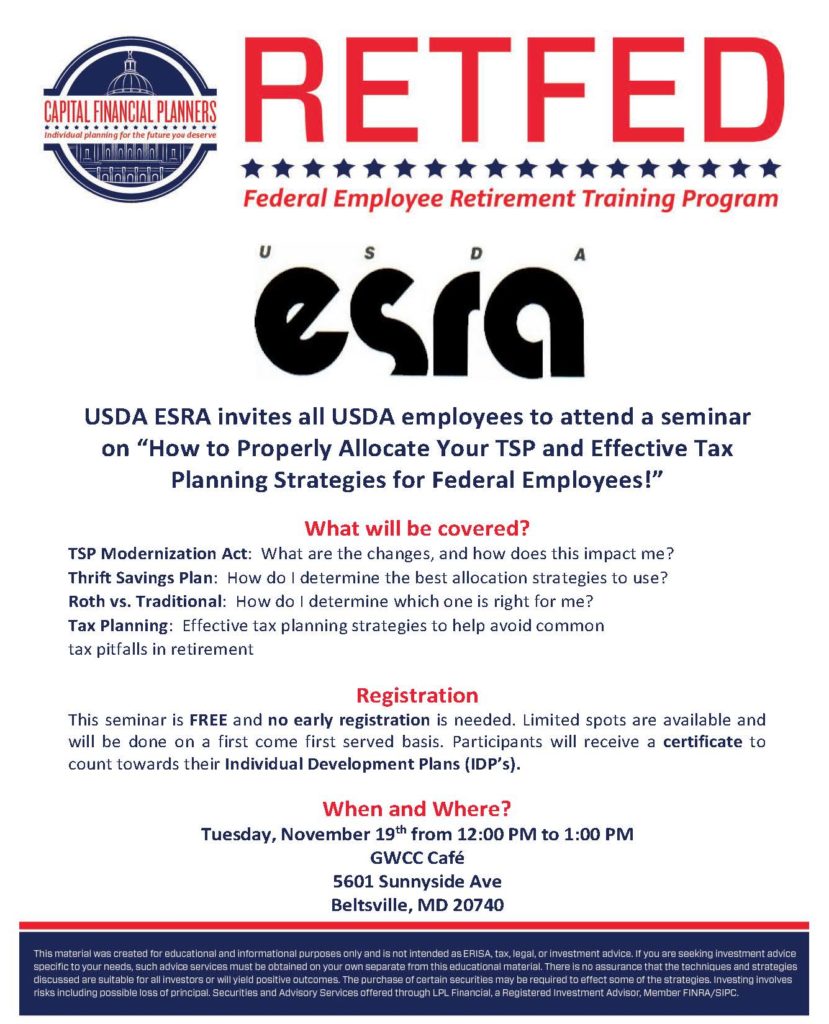 Financial Seminar at GWCC in Beltsville - USDA Employee Services ...